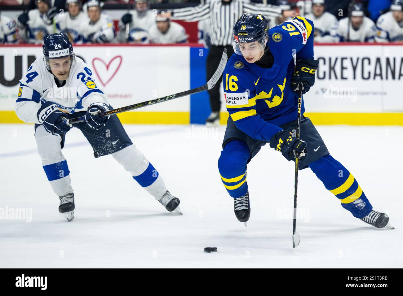 Jesse Nurmi of, Finland. , . and Felix Unger Sörum of Sweden during the ...