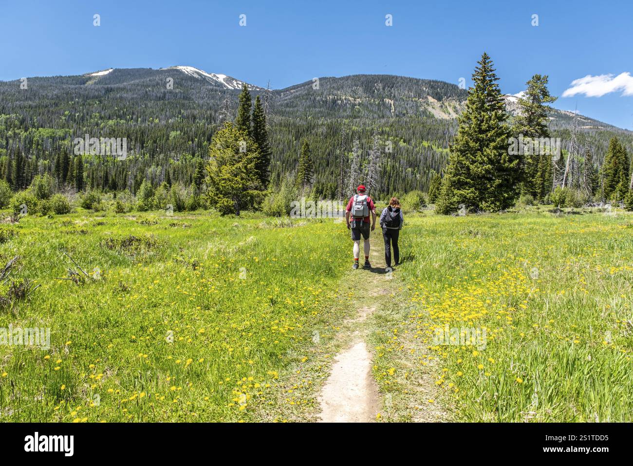The hiking trail to Never Summer Ranch in the Rocky Mountains National ...