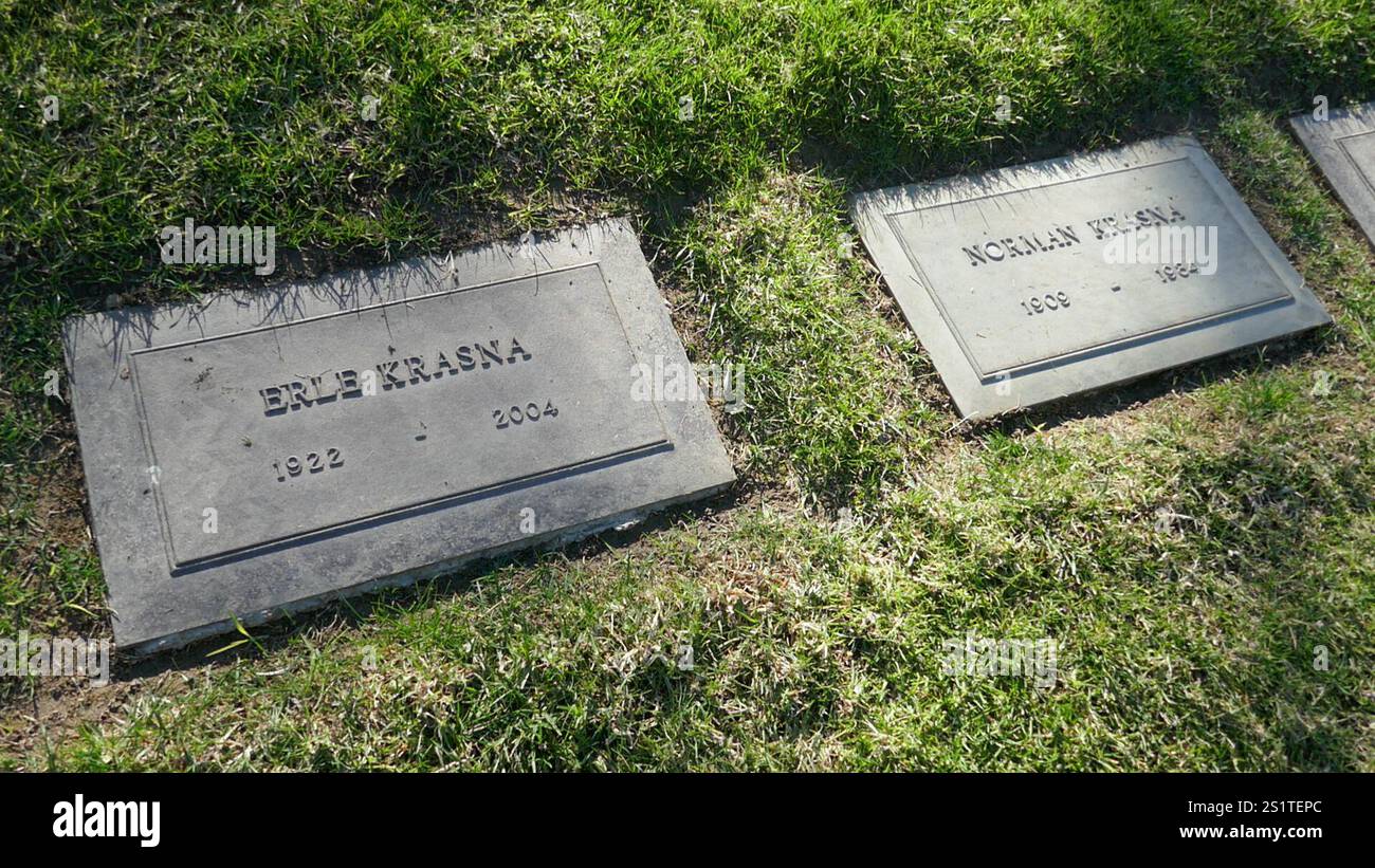 Los Angeles, California, USA 2nd January 2025 Actress Erle Krasna Grave ...