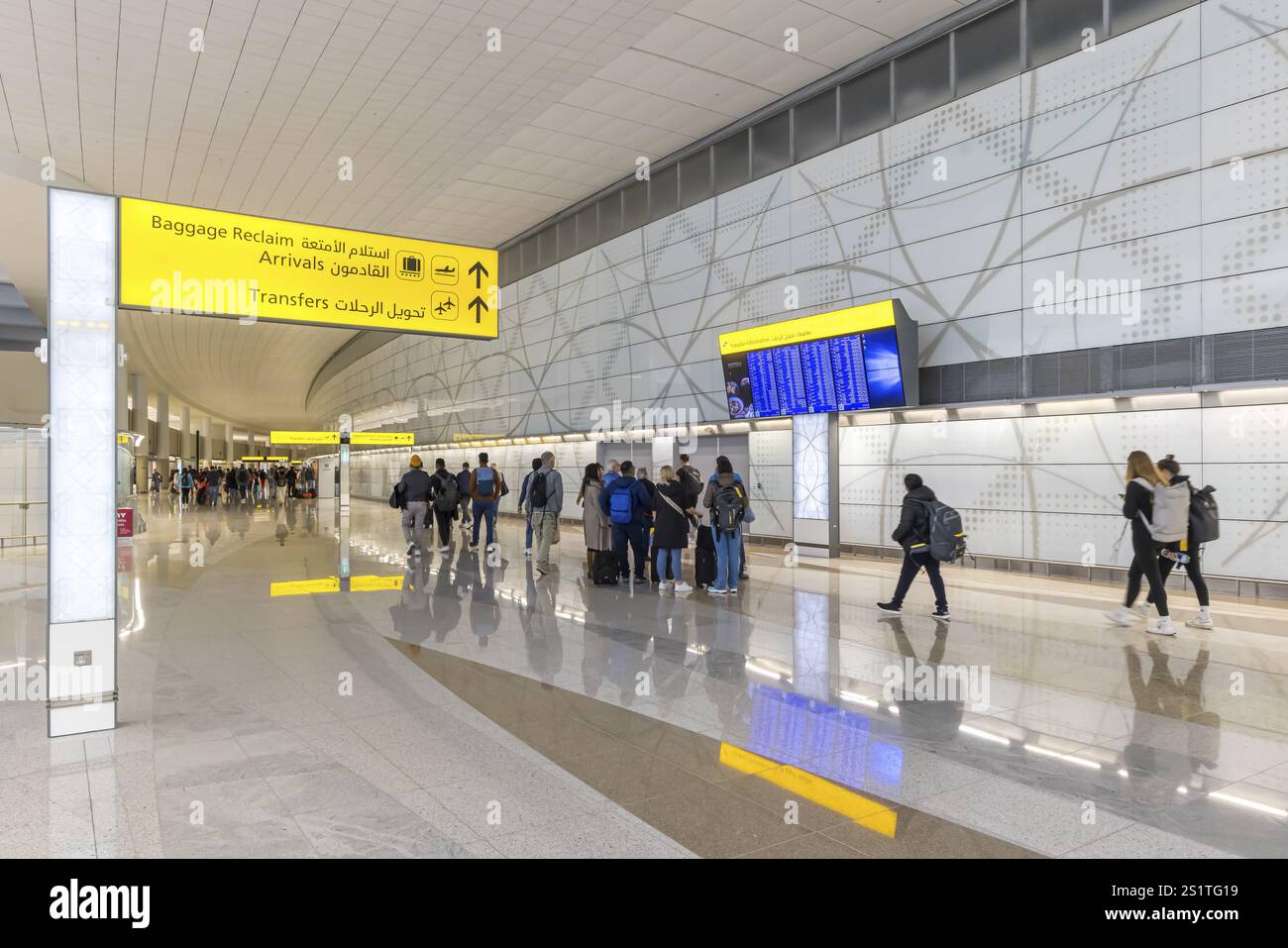 Abu Dhabi Airport, Zayed International Airport with passengers. The new Terminal A has a ...