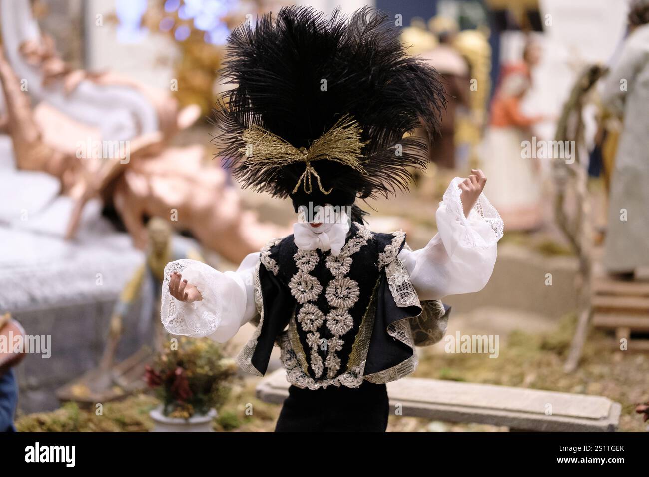 the 18th century Neapolitan Nativity Scene of the Prince are displayed ...