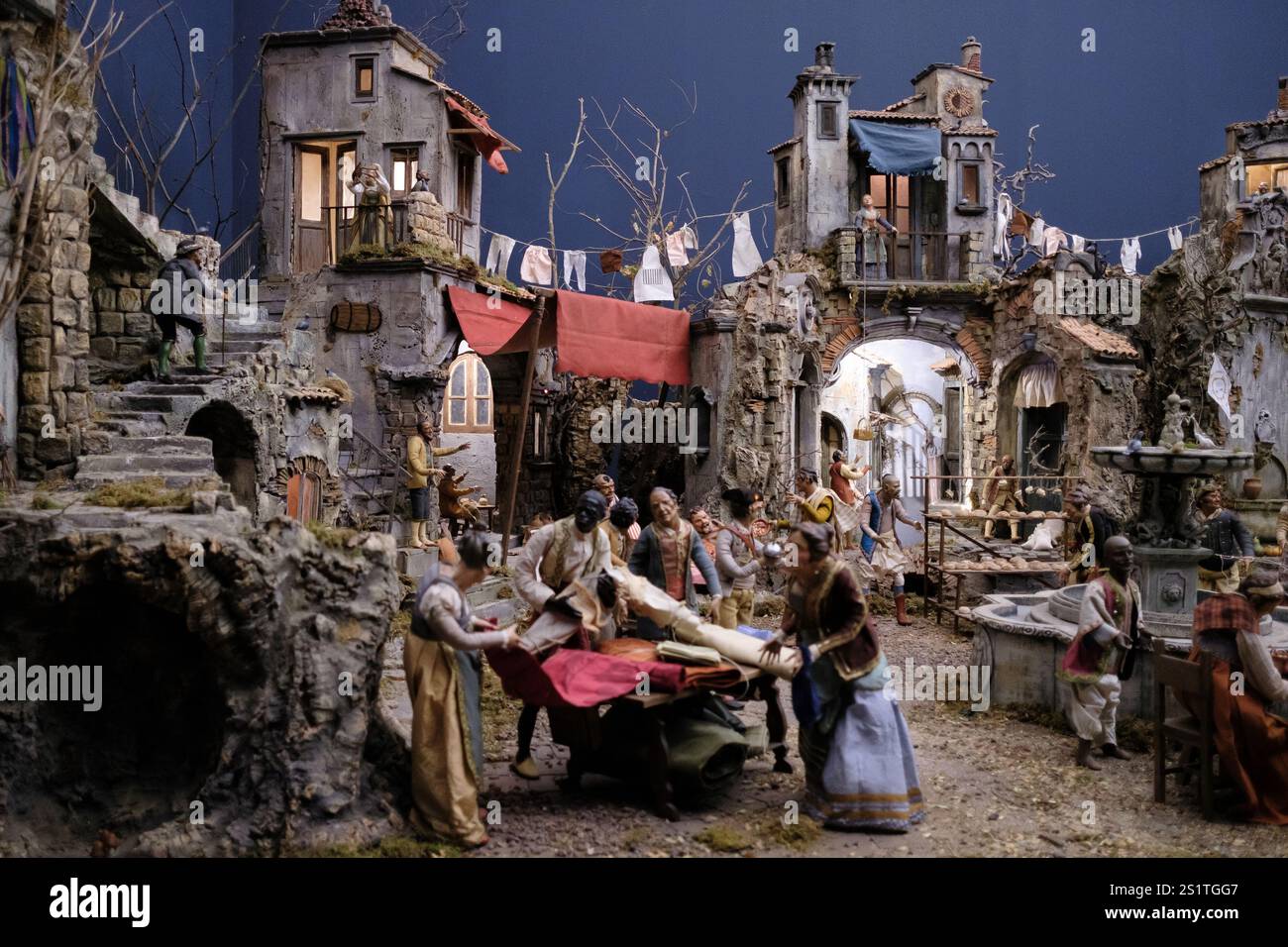 the 18th century Neapolitan Nativity Scene of the Prince are displayed ...