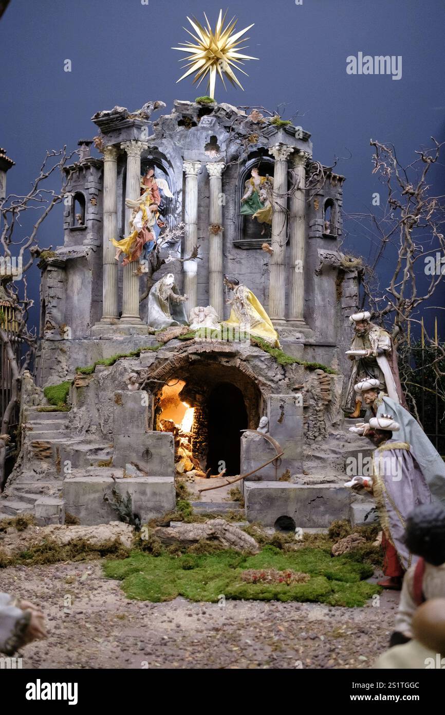 the 18th century Neapolitan Nativity Scene of the Prince are displayed ...