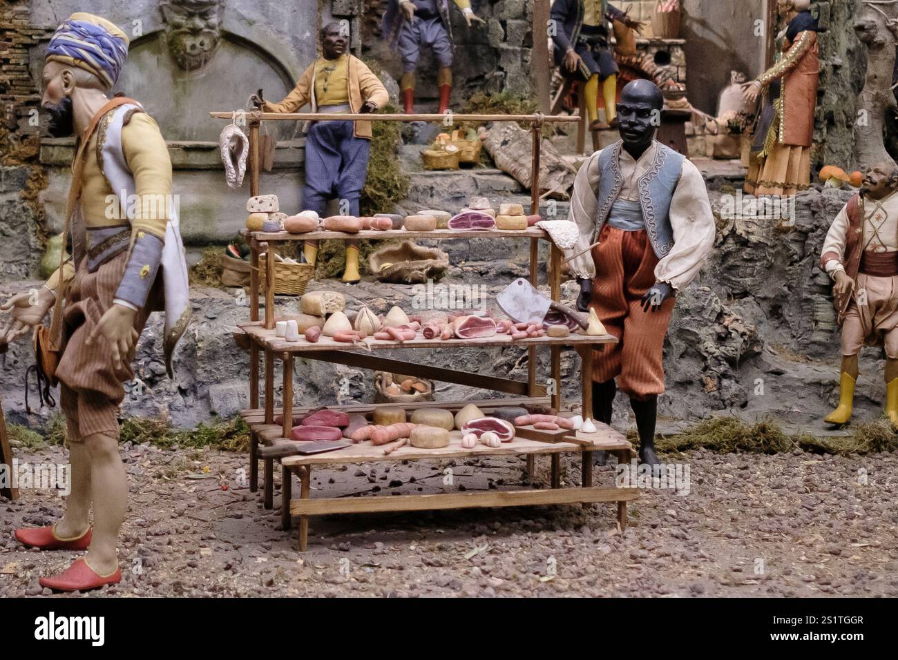 the 18th century Neapolitan Nativity Scene of the Prince are displayed ...