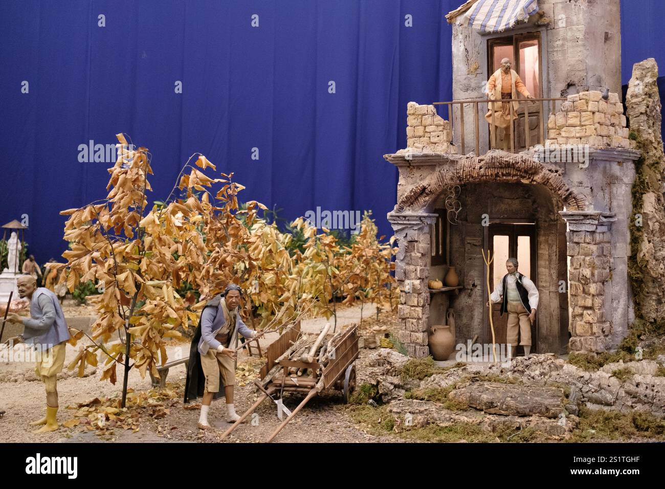 the 18th century Neapolitan Nativity Scene of the Prince are displayed ...