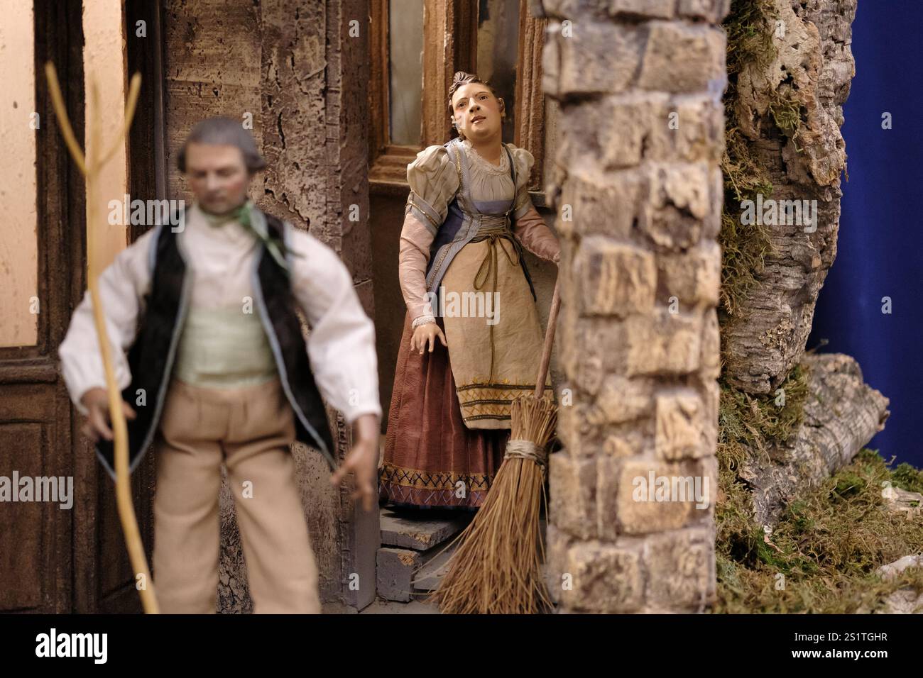 the 18th century Neapolitan Nativity Scene of the Prince are displayed ...