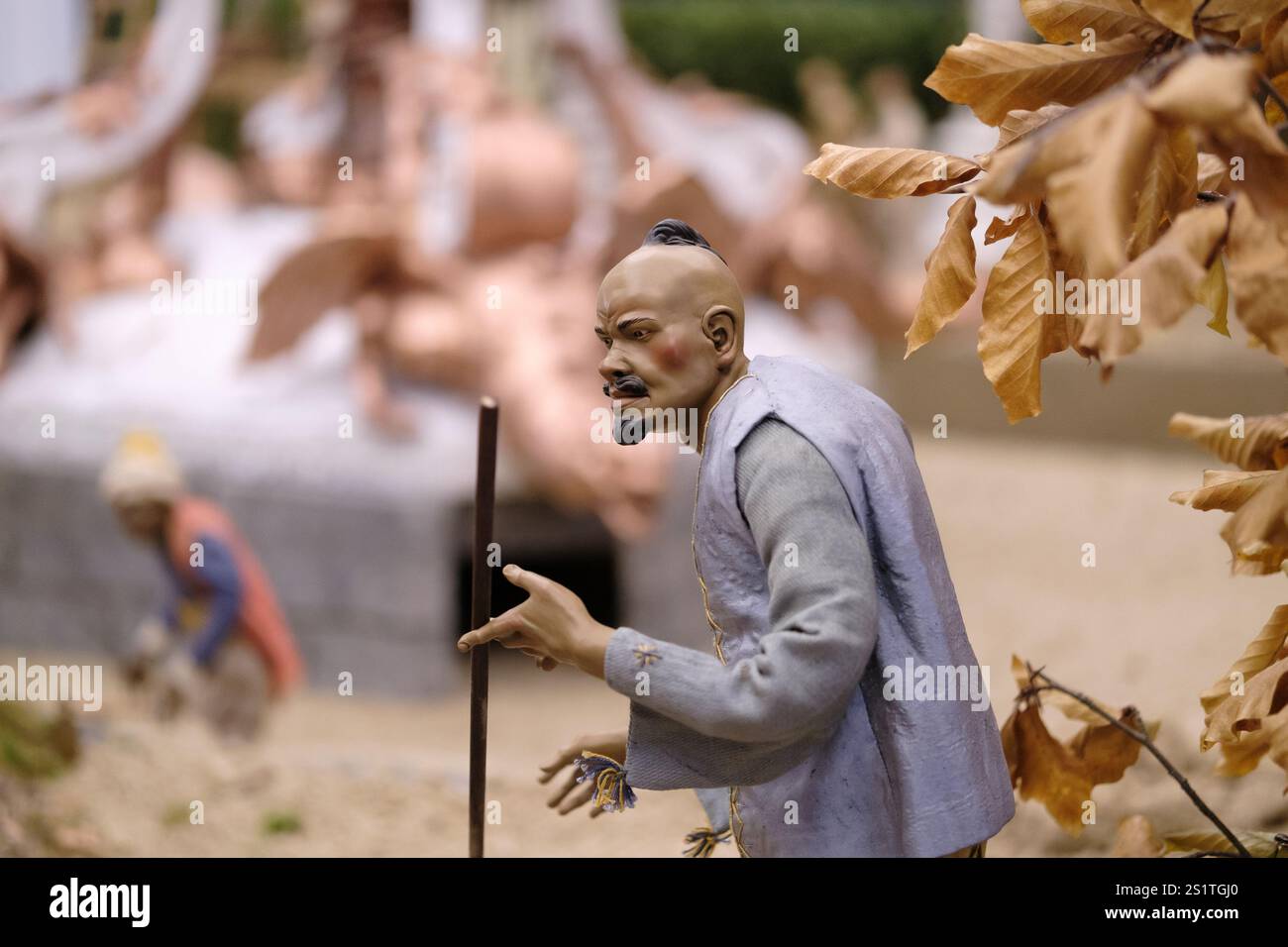 the 18th century Neapolitan Nativity Scene of the Prince are displayed ...