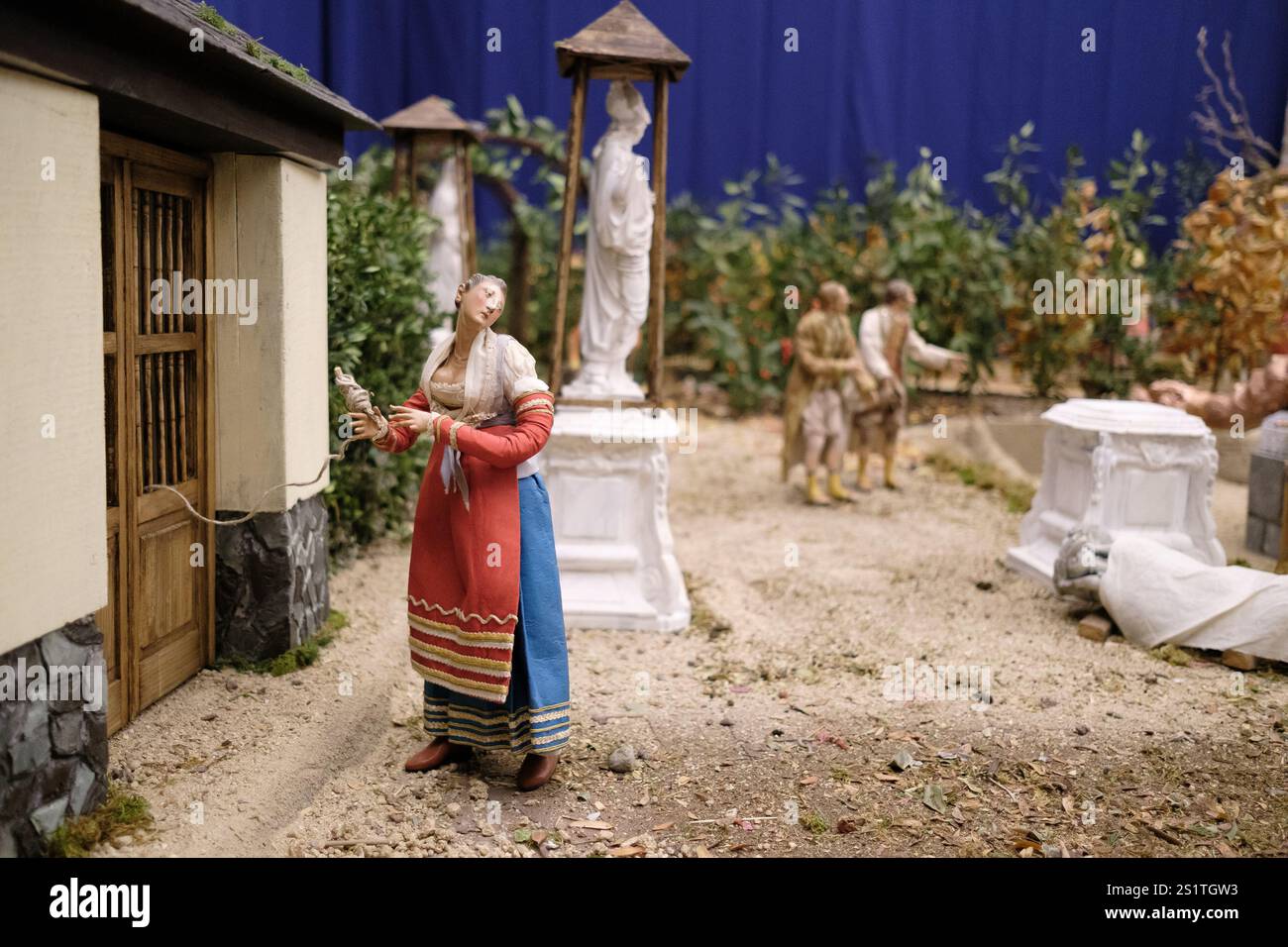 the 18th century Neapolitan Nativity Scene of the Prince are displayed ...