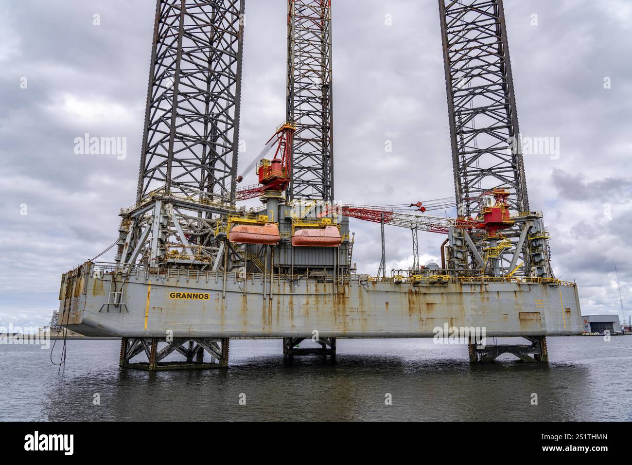 Maritime work platform Grannos, in the port of Maasvlakte, Rotterdam ...