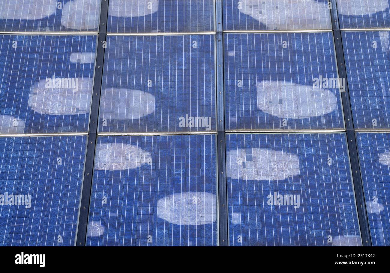 Defective modules of a photovoltaic system, moisture has penetrated the ...