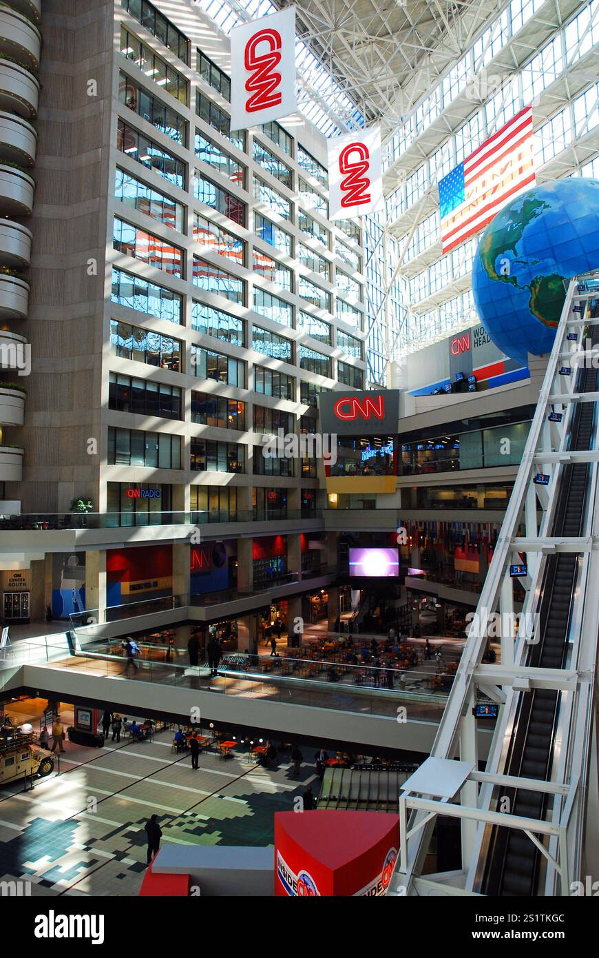 The lobby atrium of the CNN building in Atlanta features the world's ...