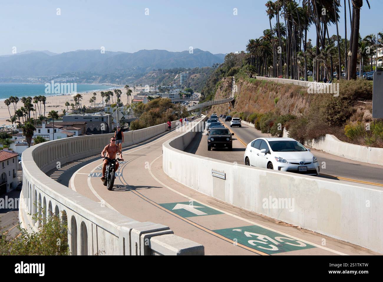 California Incline, Pacifc Palisades, park, view, people, Los Angeles ...