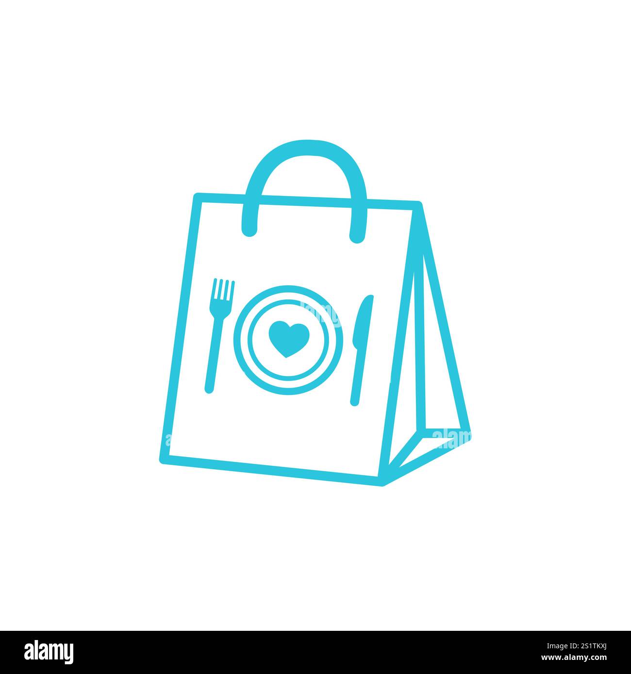 Take Away Healthy Choices icon. Isolated on white background. Blue icon ...