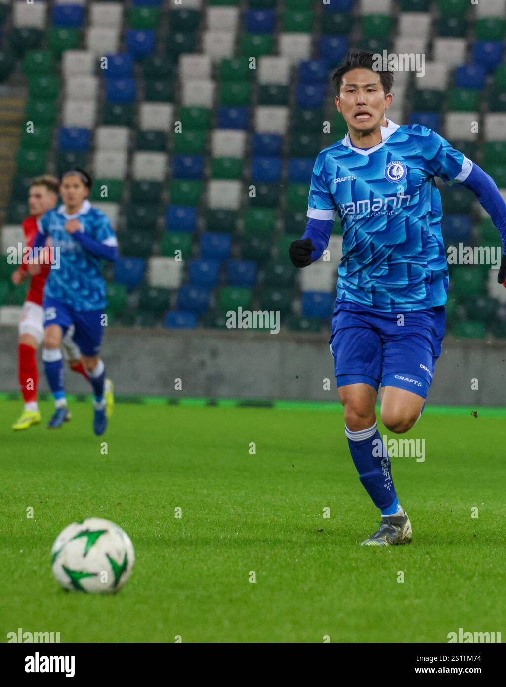 Windsor Park, Belfast, Northern Ireland, UK. 19 Dec 2024. UEFA Europa ...