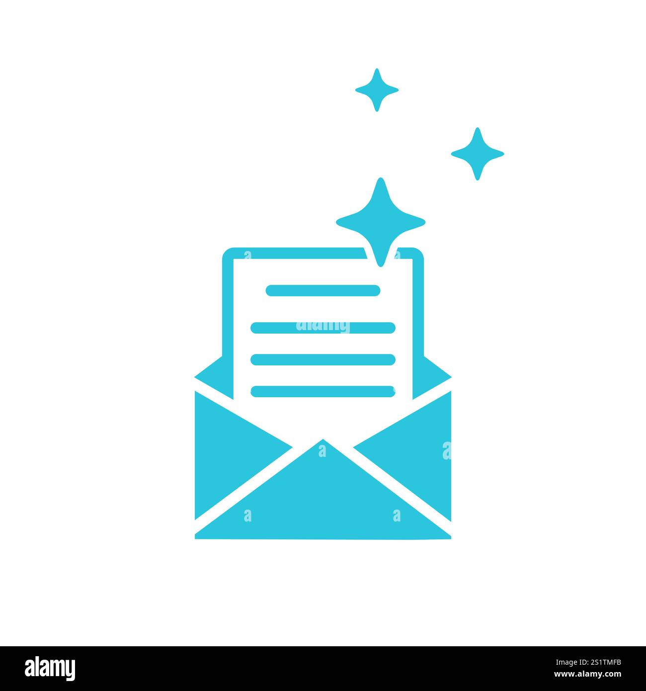 Open letter icon. Letter of kindness. Isolated on white background ...