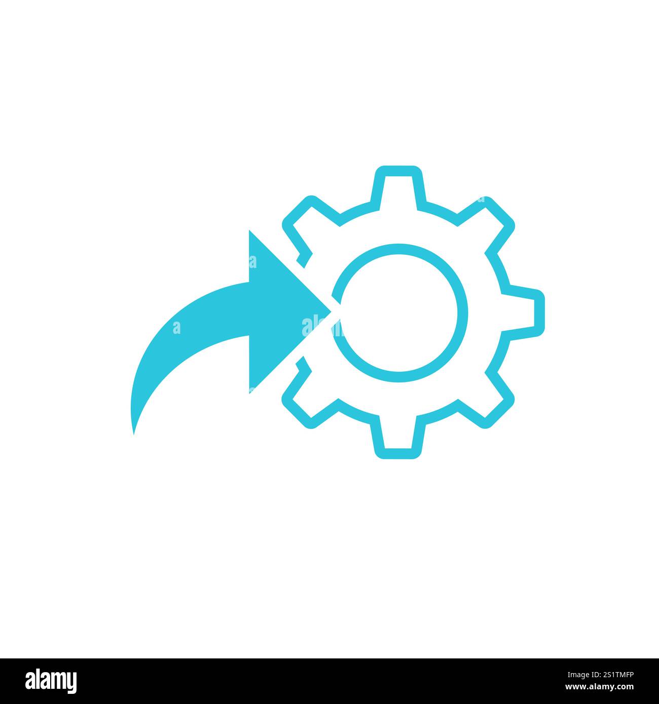 Implementation Process Gear Icon. Isolated on white background. Blue ...
