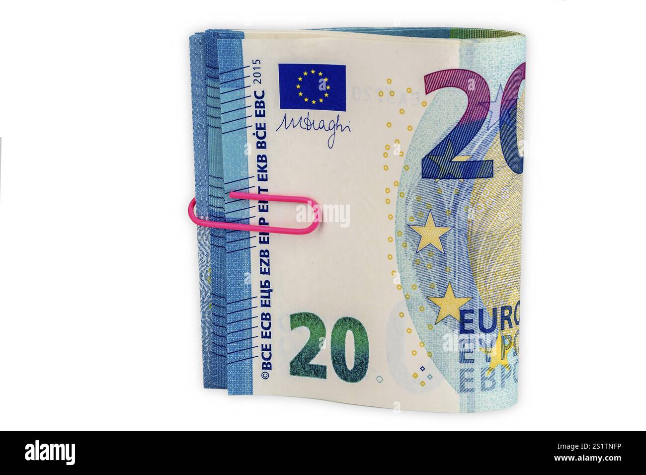 Banknotes 20 euro cropped on white background Stock Photo - Alamy
