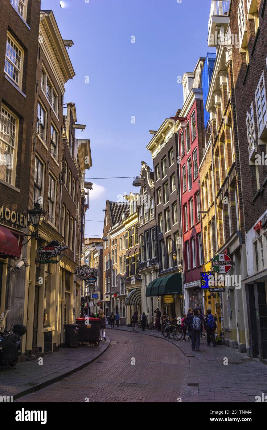 The city of Amsterdam in springtime with beautiful houses in the ...