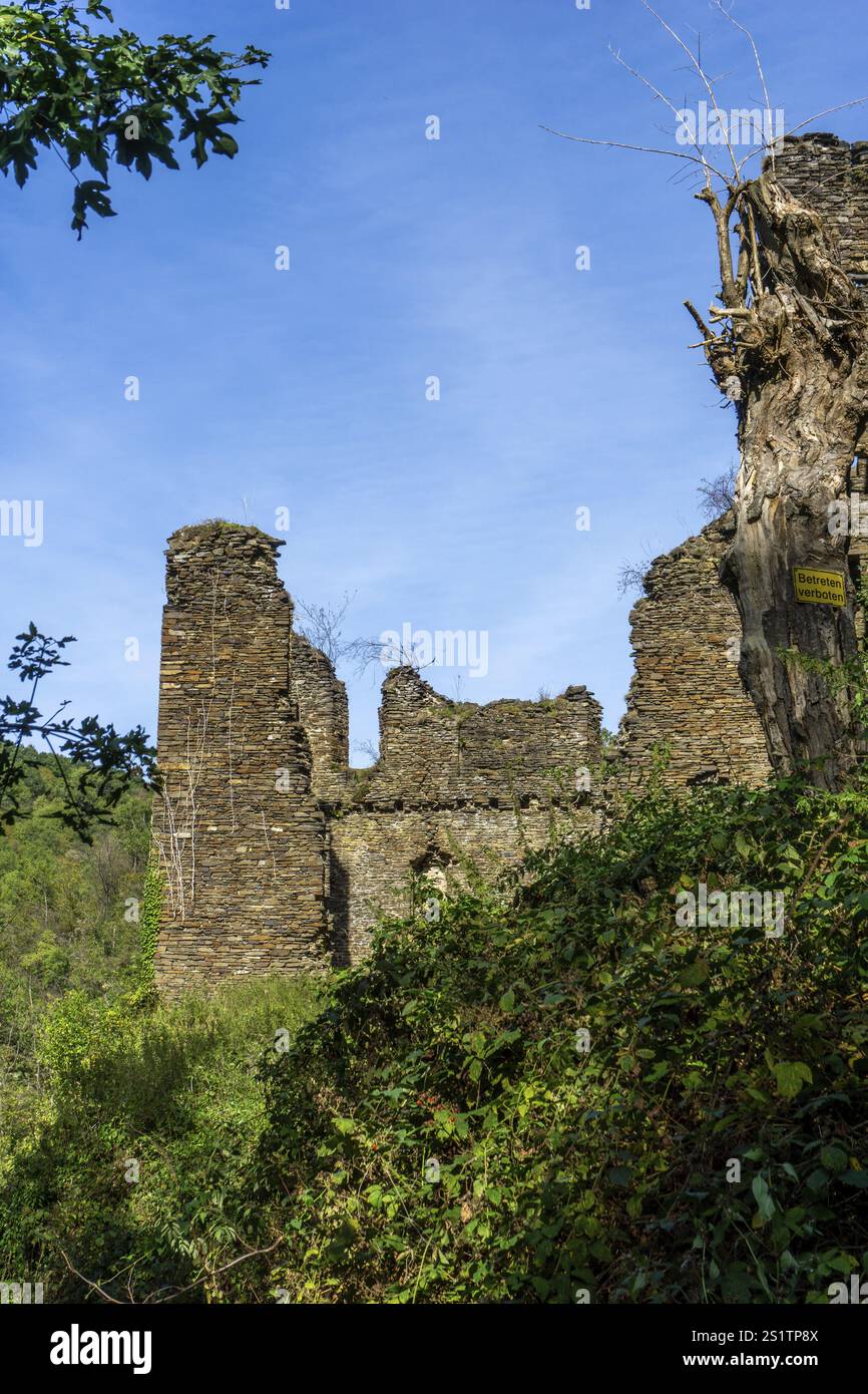 Castle Are in the Ahrtal in Germany an old ruin with stonewalls Stock ...