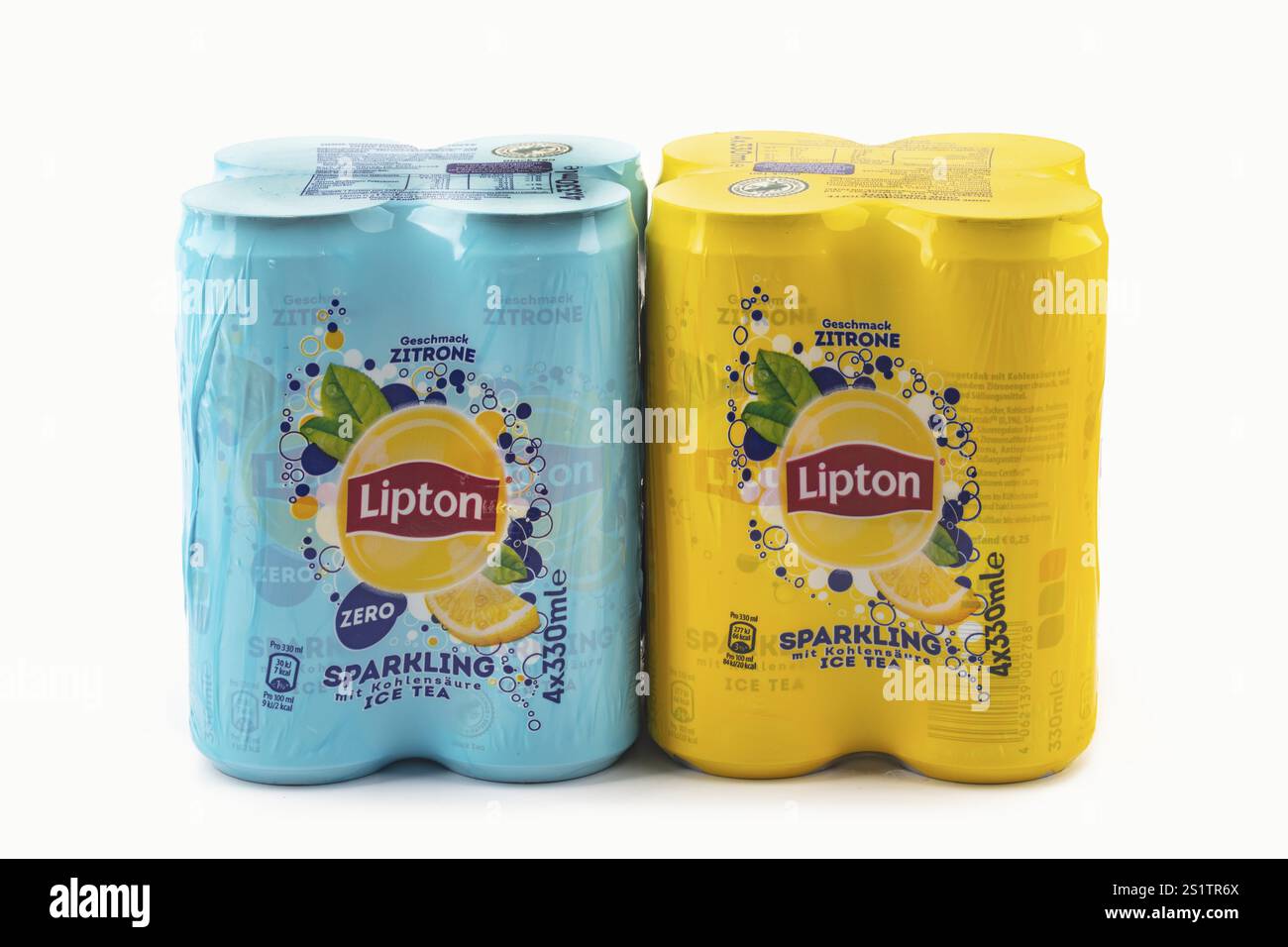 WETZLAR, Germany 2022-07-14: Canned LIPTON ICE TEA. Lipton Ice Tea ...