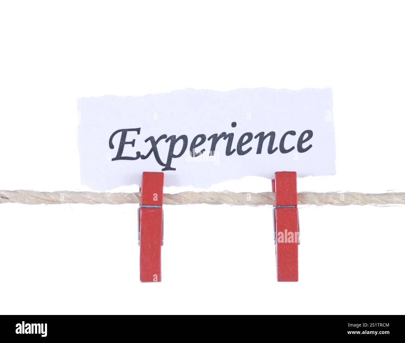 Experience, paper words card hang by wooden peg Stock Photo - Alamy