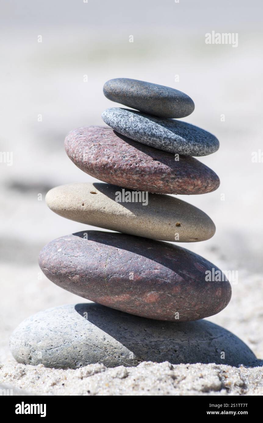 Round pebbles on the beach in Denmark is a symbol for balance. Stones ...