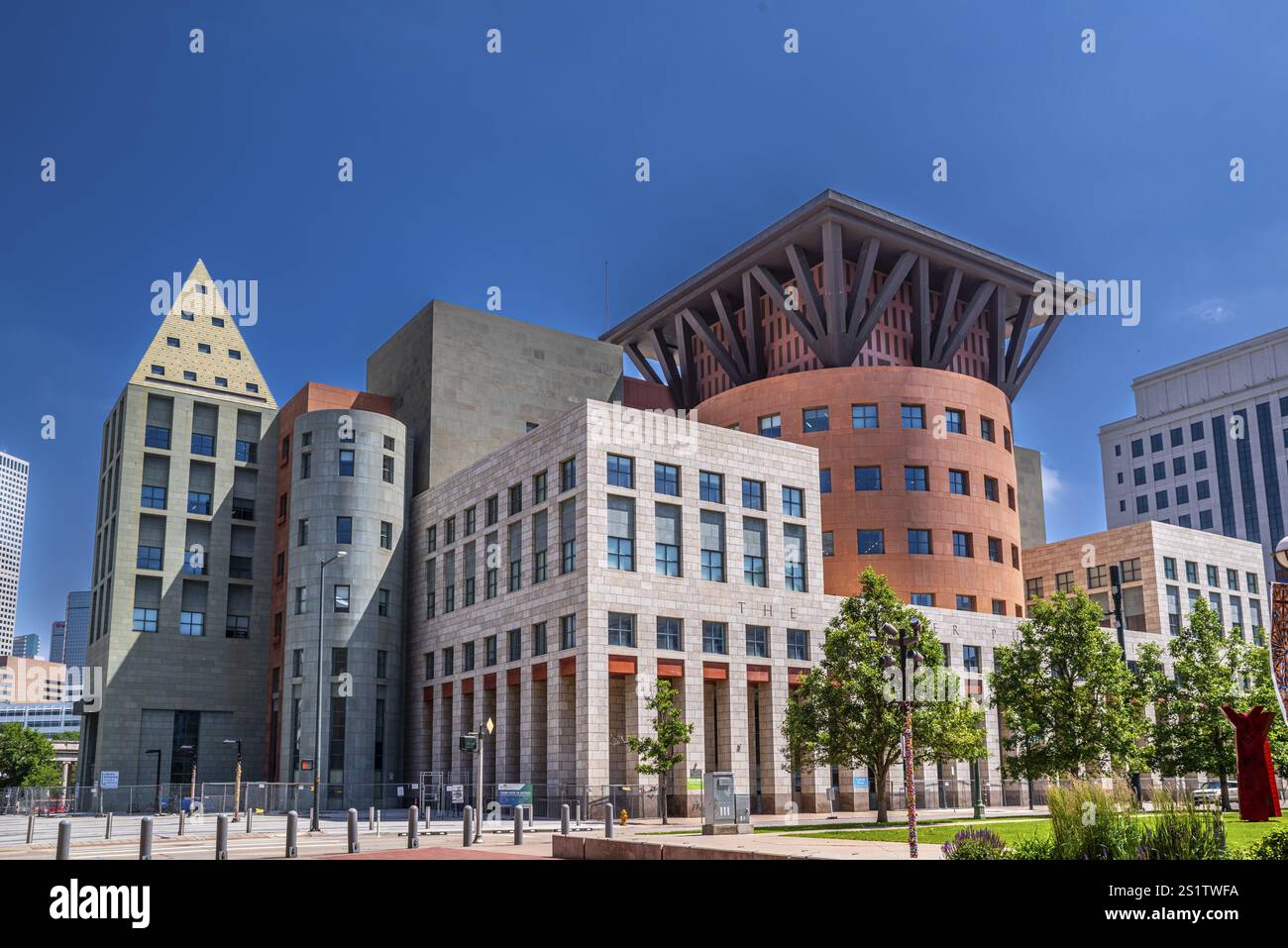 The skyline of the capital Denver in the state of Colorado in the USA ...