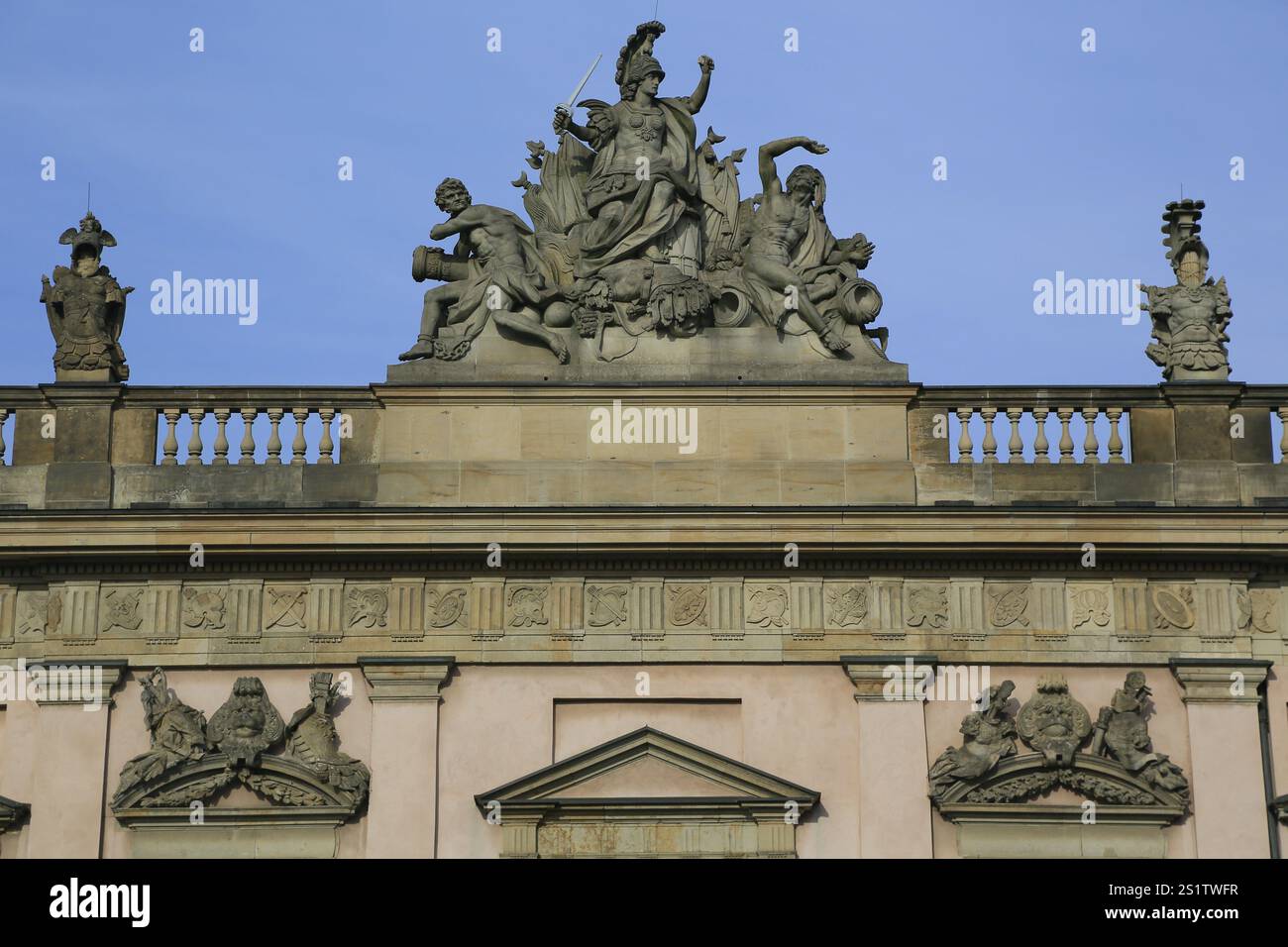 Roof balustrade south facade of the baroque armoury, today the German ...
