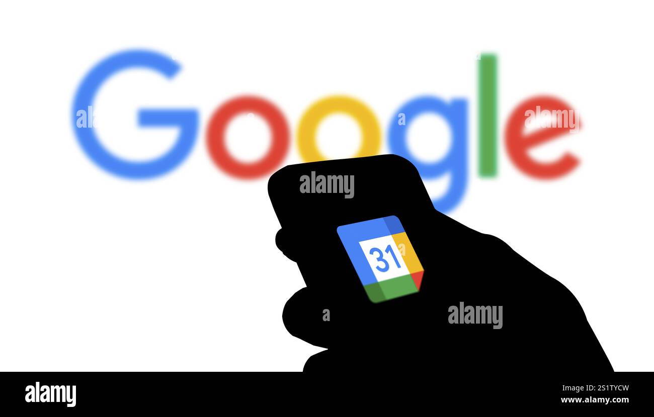 Google Calendar logo is displayed on smartphone Stock Photo - Alamy