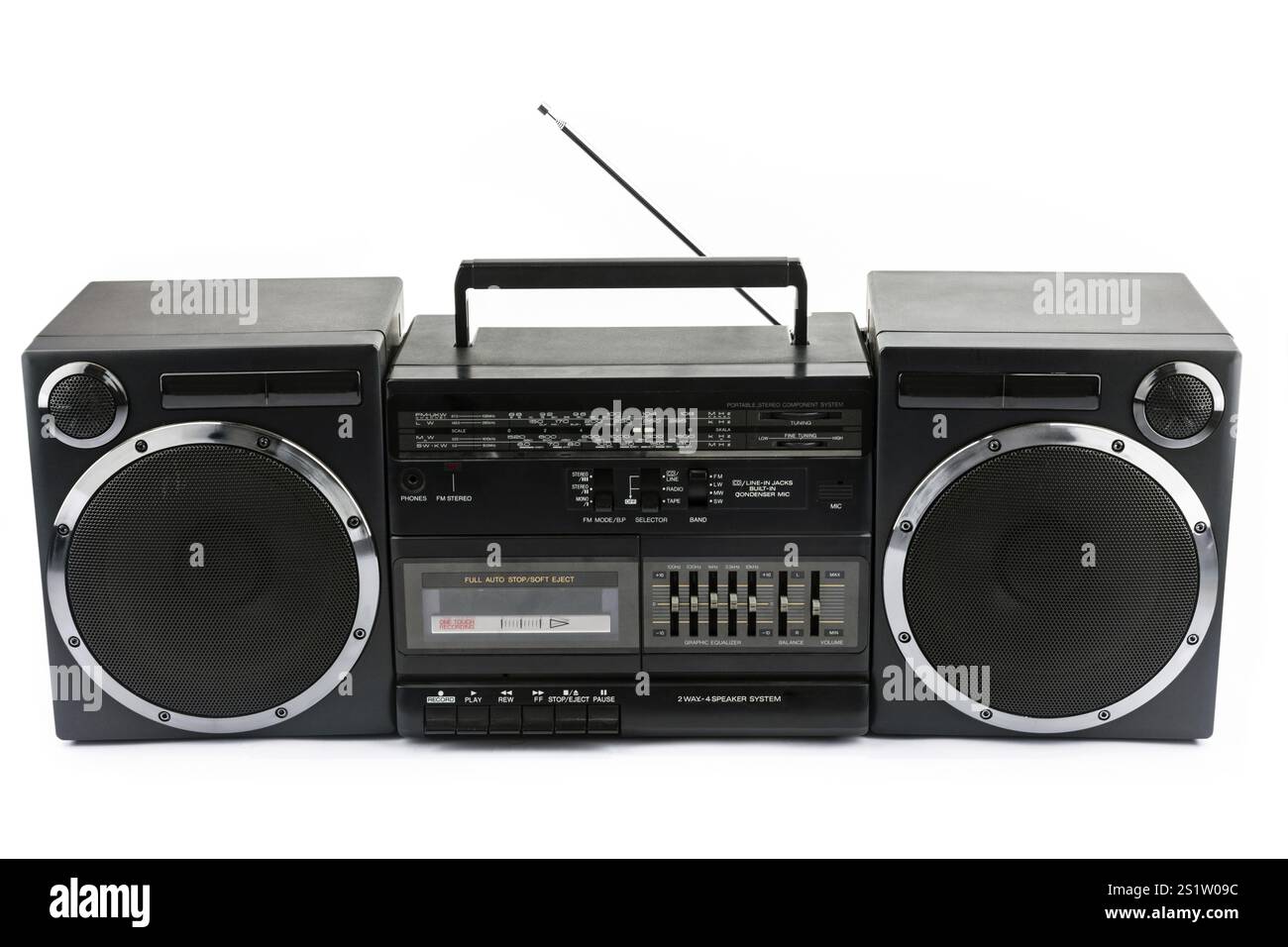 Vintage Tape Player - Boom Box mit Radio isoliert auf weissem ...