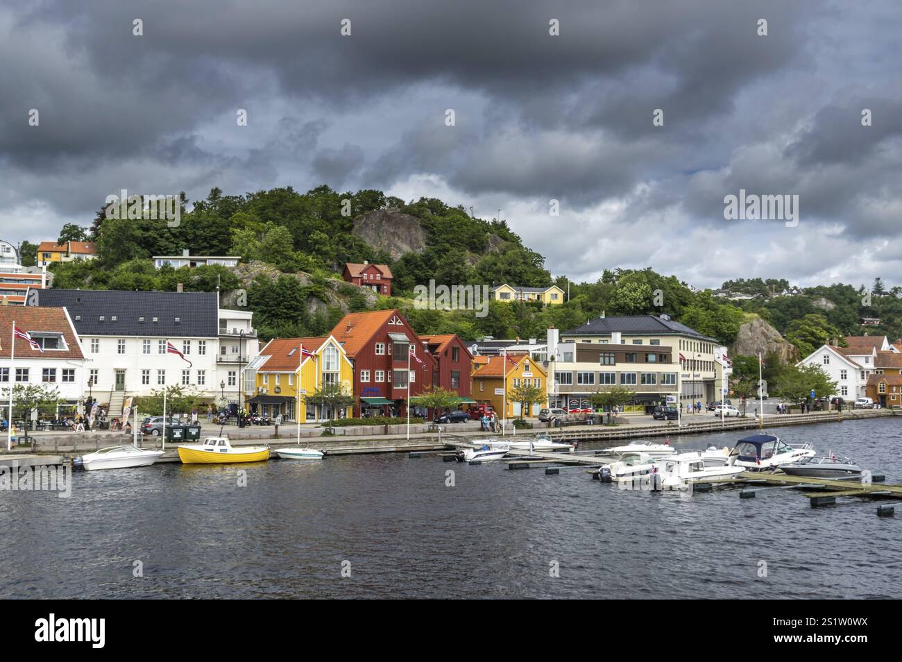 The beautiful Little Town Mandal at the south coast of Norway with ...