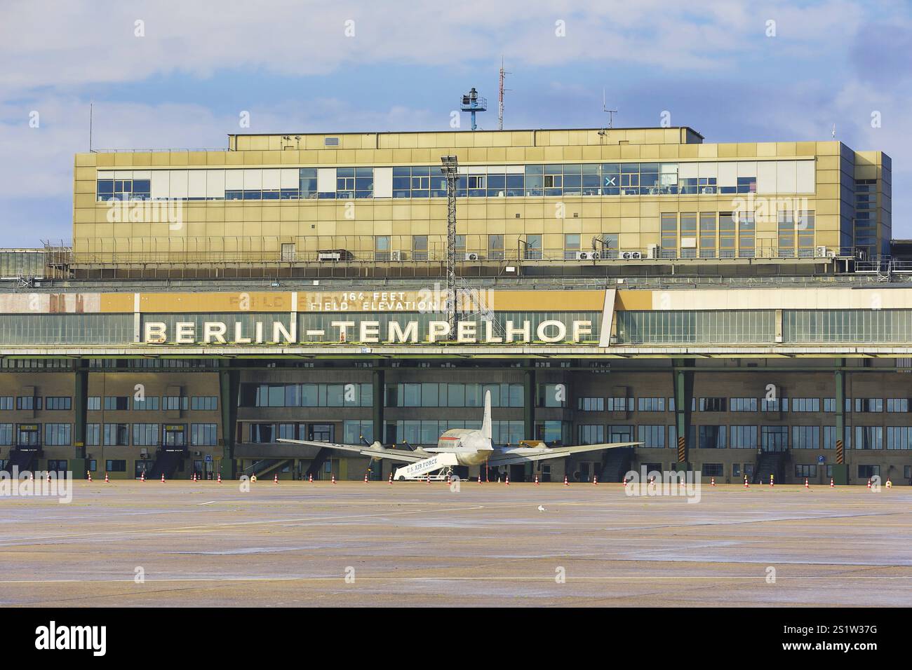 Apron with American transport aircraft Douglas C-54 Skymaster Troop ...