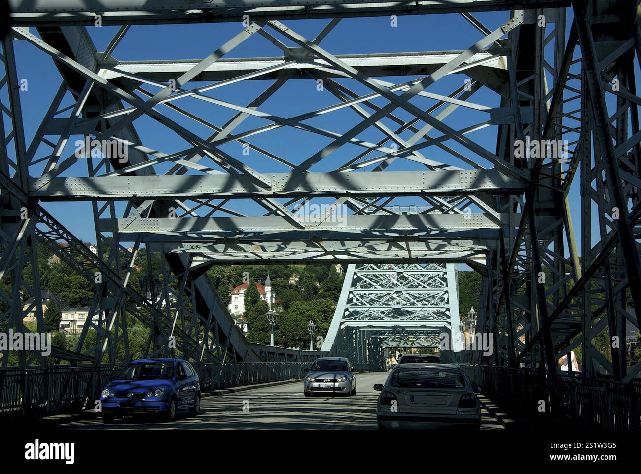 The Blue Wonder Bridge in Dresden Stock Photo - Alamy