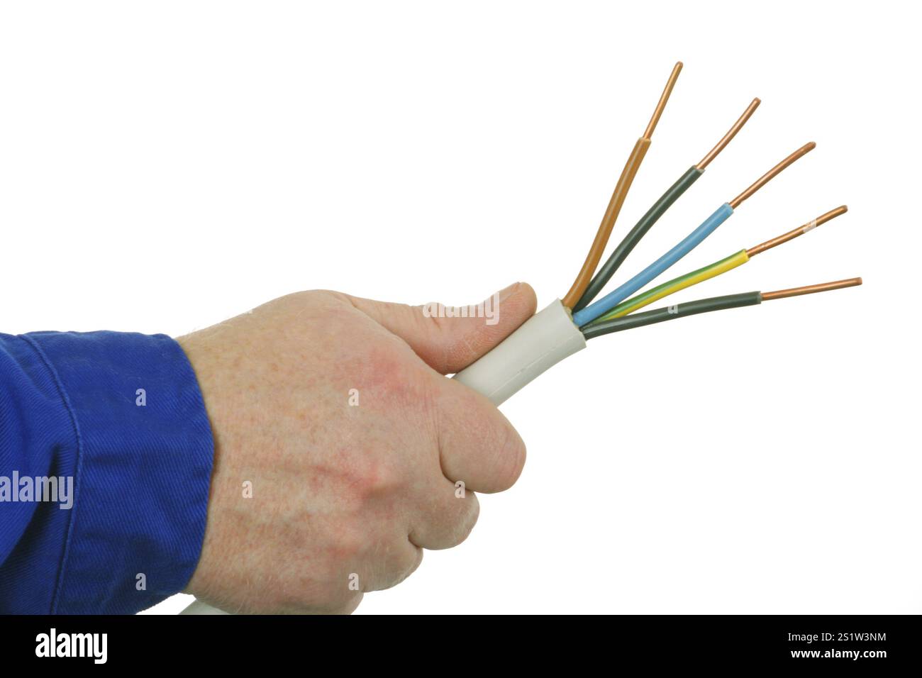 Hand holding a power cable in detail Stock Photo - Alamy