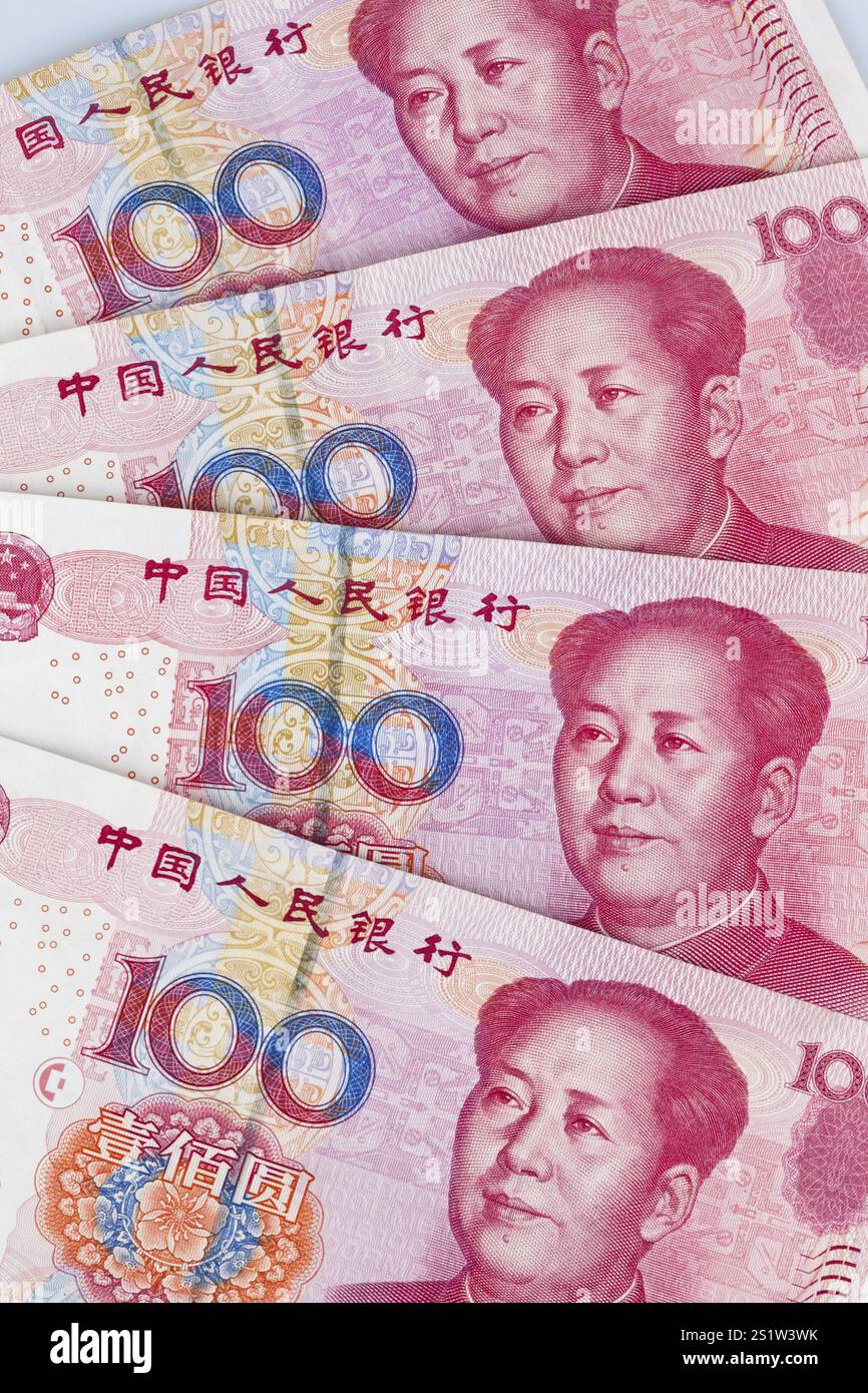 Yuan banknotes of China's currency. Chinese banknotes. Austria Stock ...