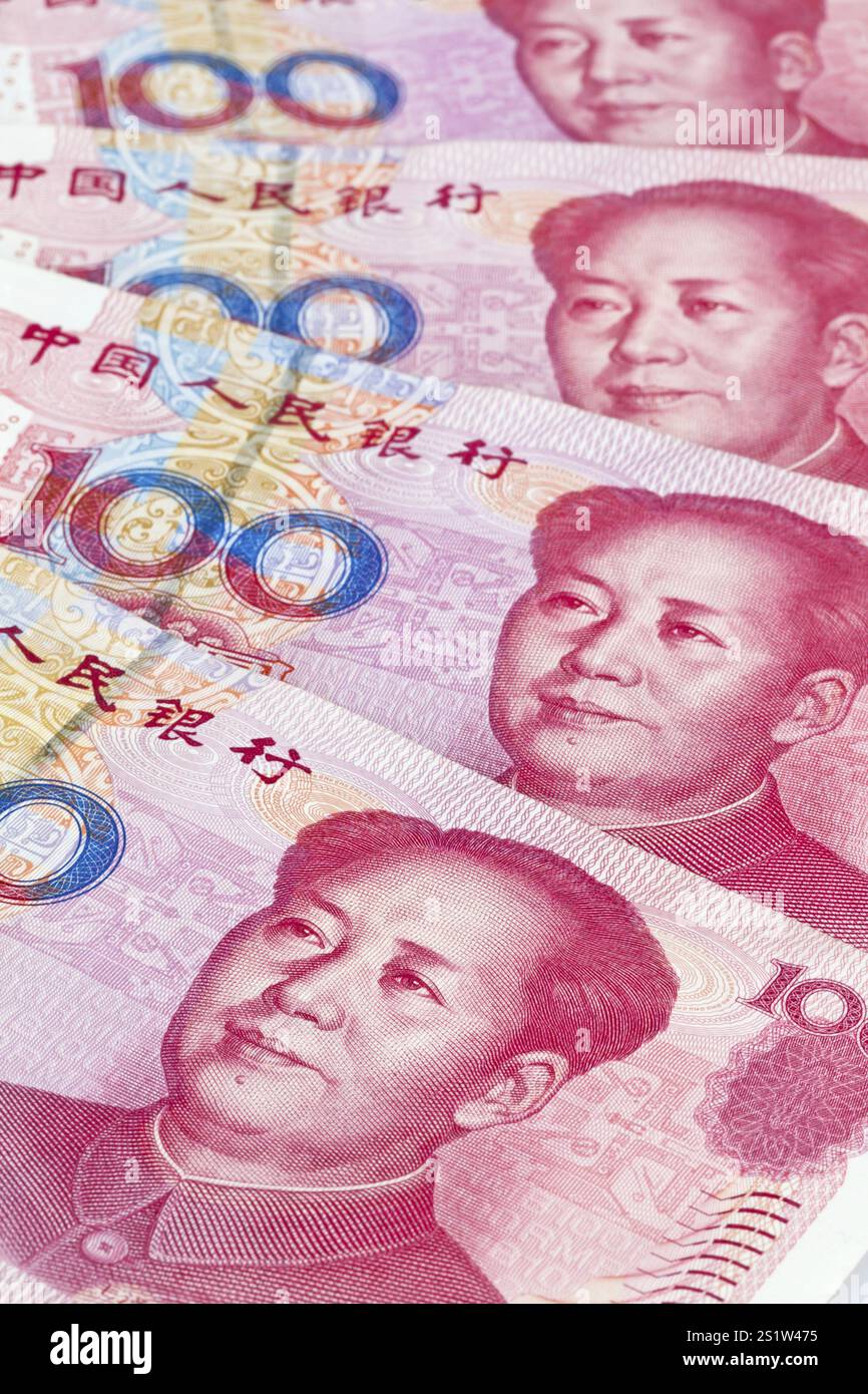 Yuan banknotes of China's currency. Chinese banknotes. Austria Stock ...