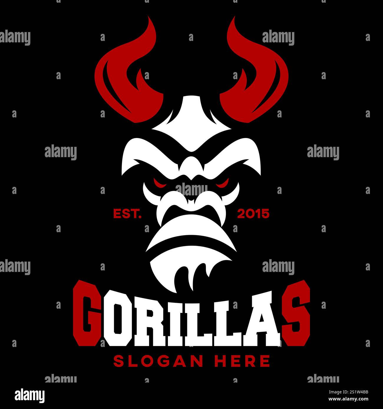 Modern horned gorilla logo. Vector illustration Stock Vector Image ...