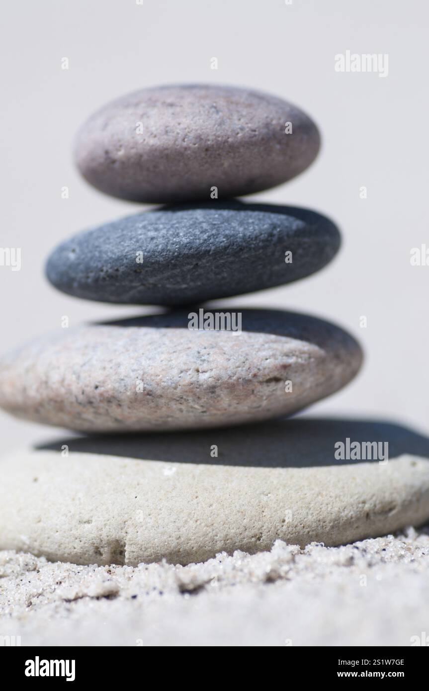 Round pebbles on the beach in Denmark is a symbol for balance. Stones ...