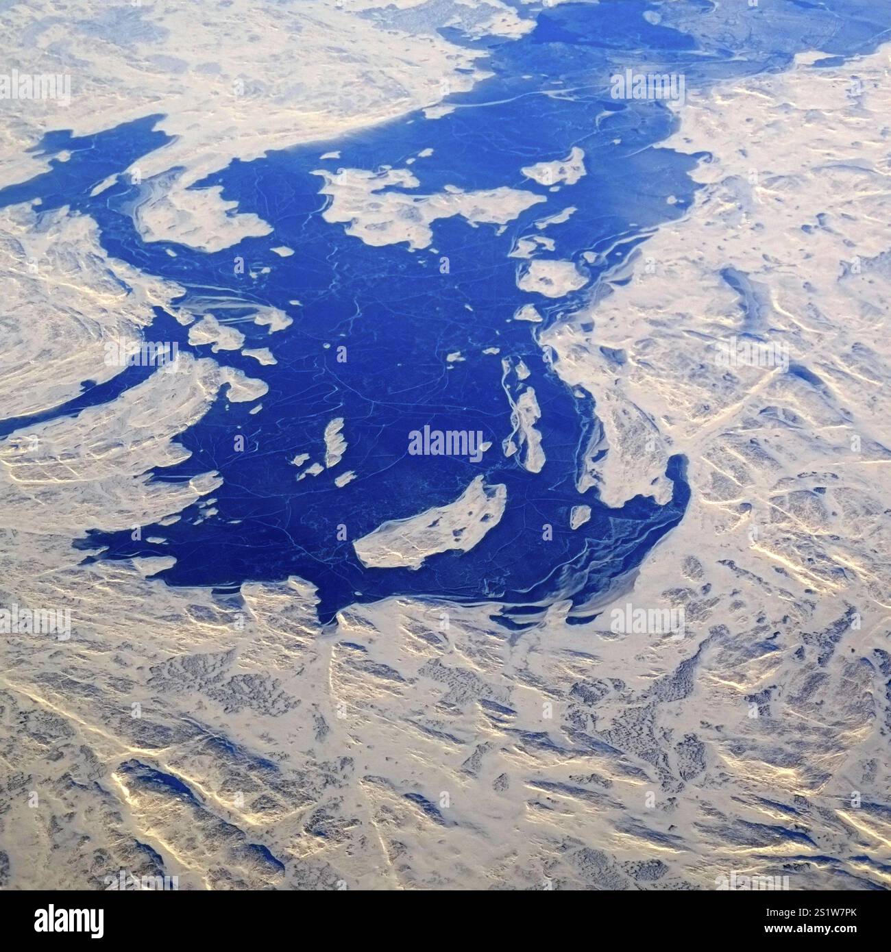 Tundra region in the far north from an altitude of around 10, 000 ...