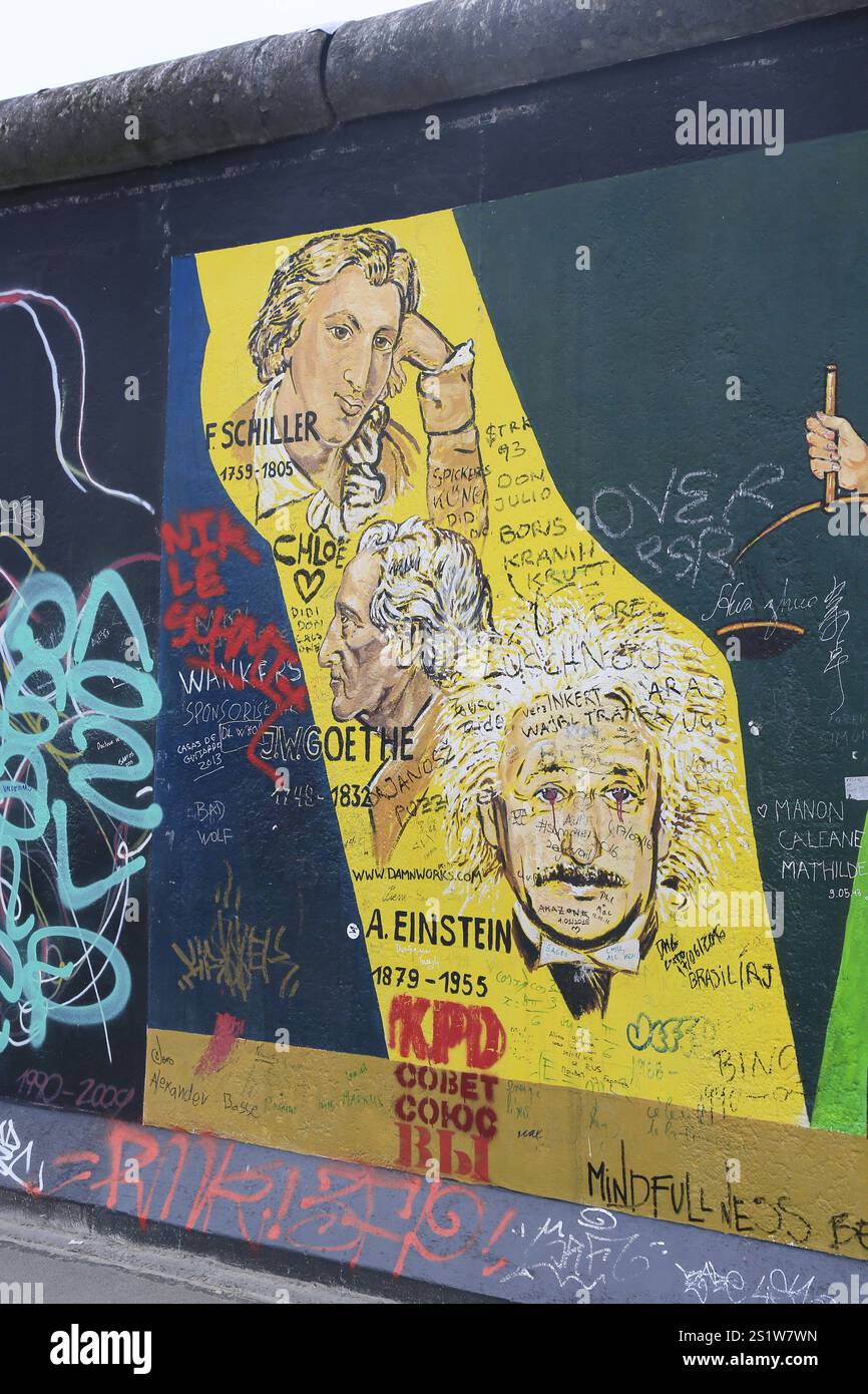 East Side Gallery, Berlin Wall, painting with Schiller, Goethe and ...
