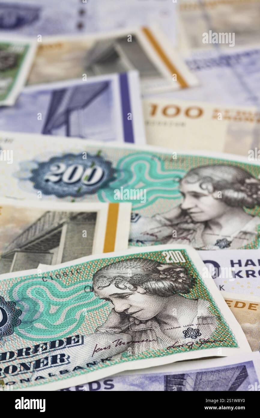 Danish kroner. Currency from Denmark in Europe. Austria Stock Photo - Alamy