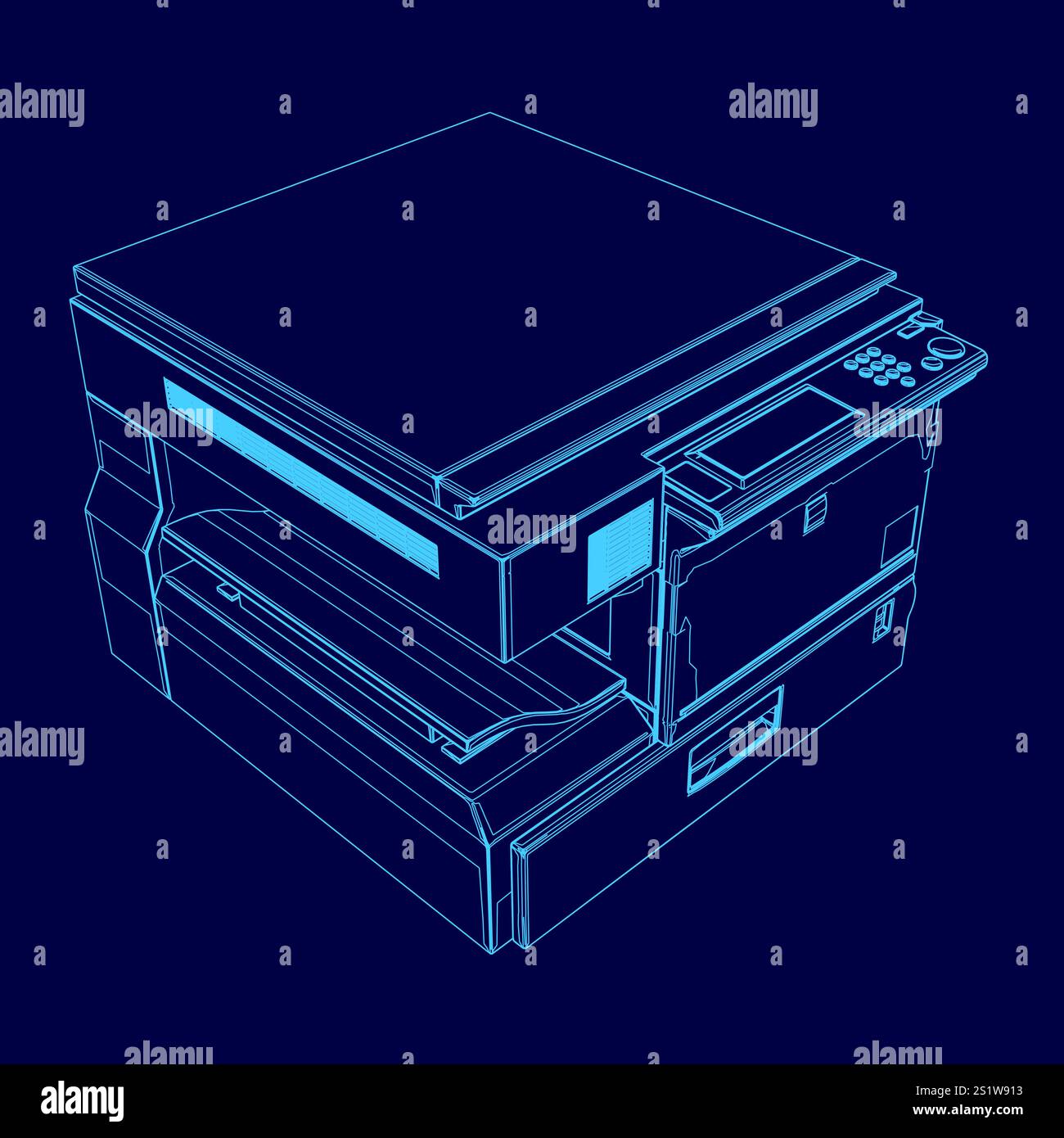 Vector illustration of a 3d printer Stock Vector Images - Alamy