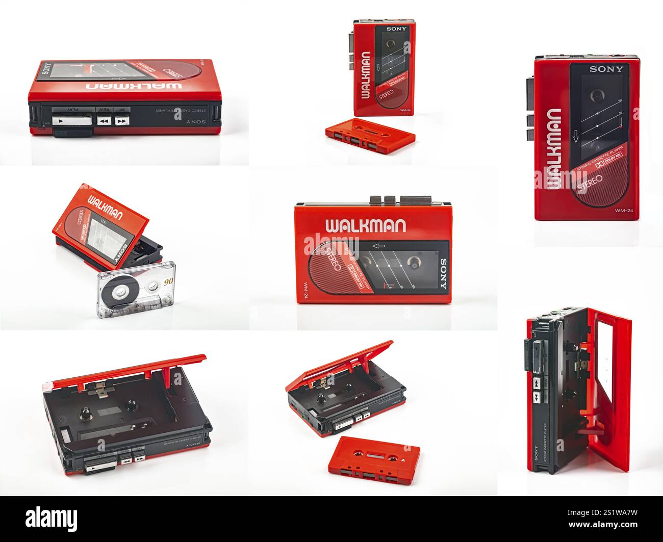 WETZLAR, Germany: 2022-04-16: Beautiful collage from red vintage SONY ...