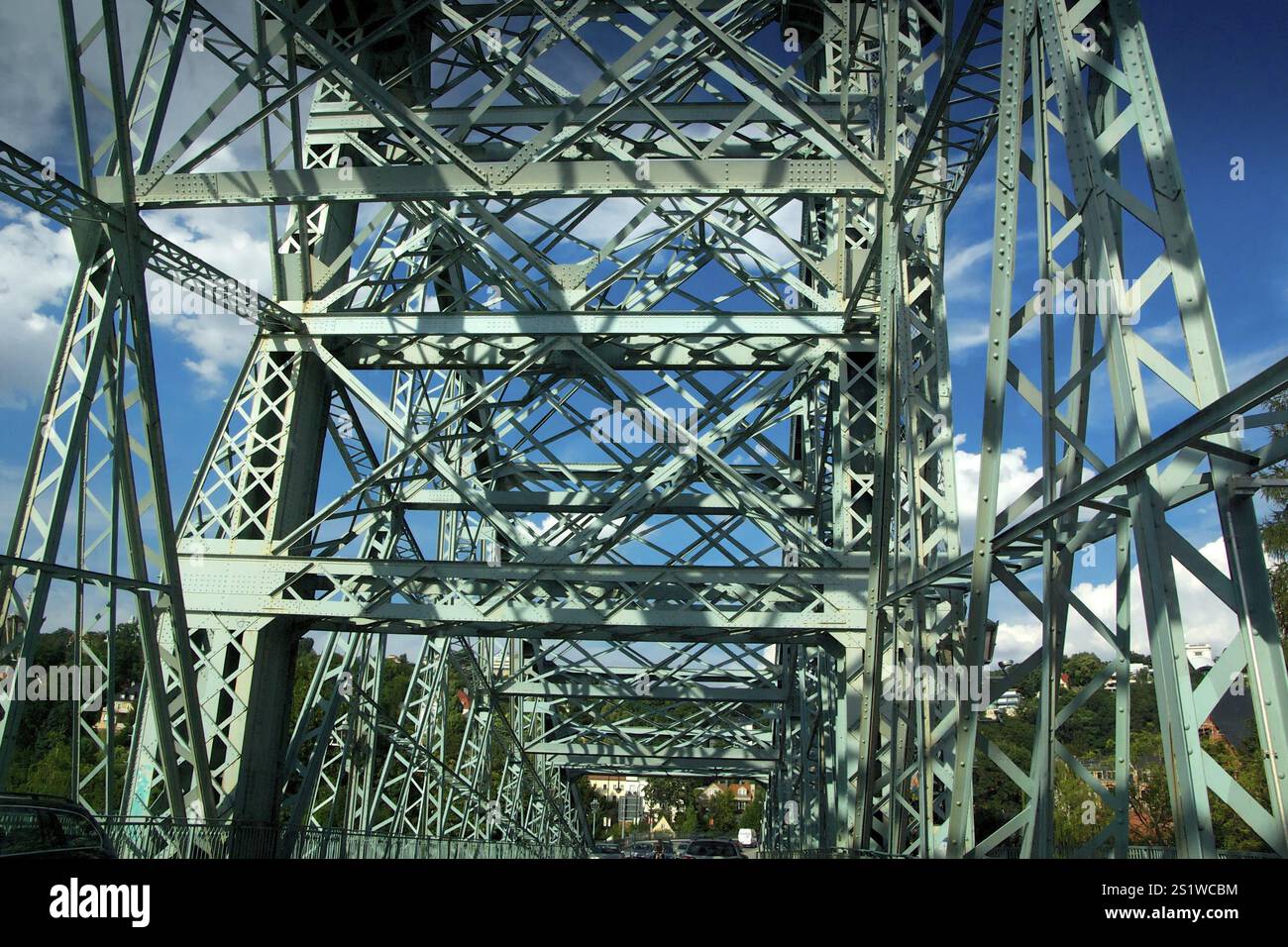 The Blue Wonder Bridge in Dresden Stock Photo - Alamy