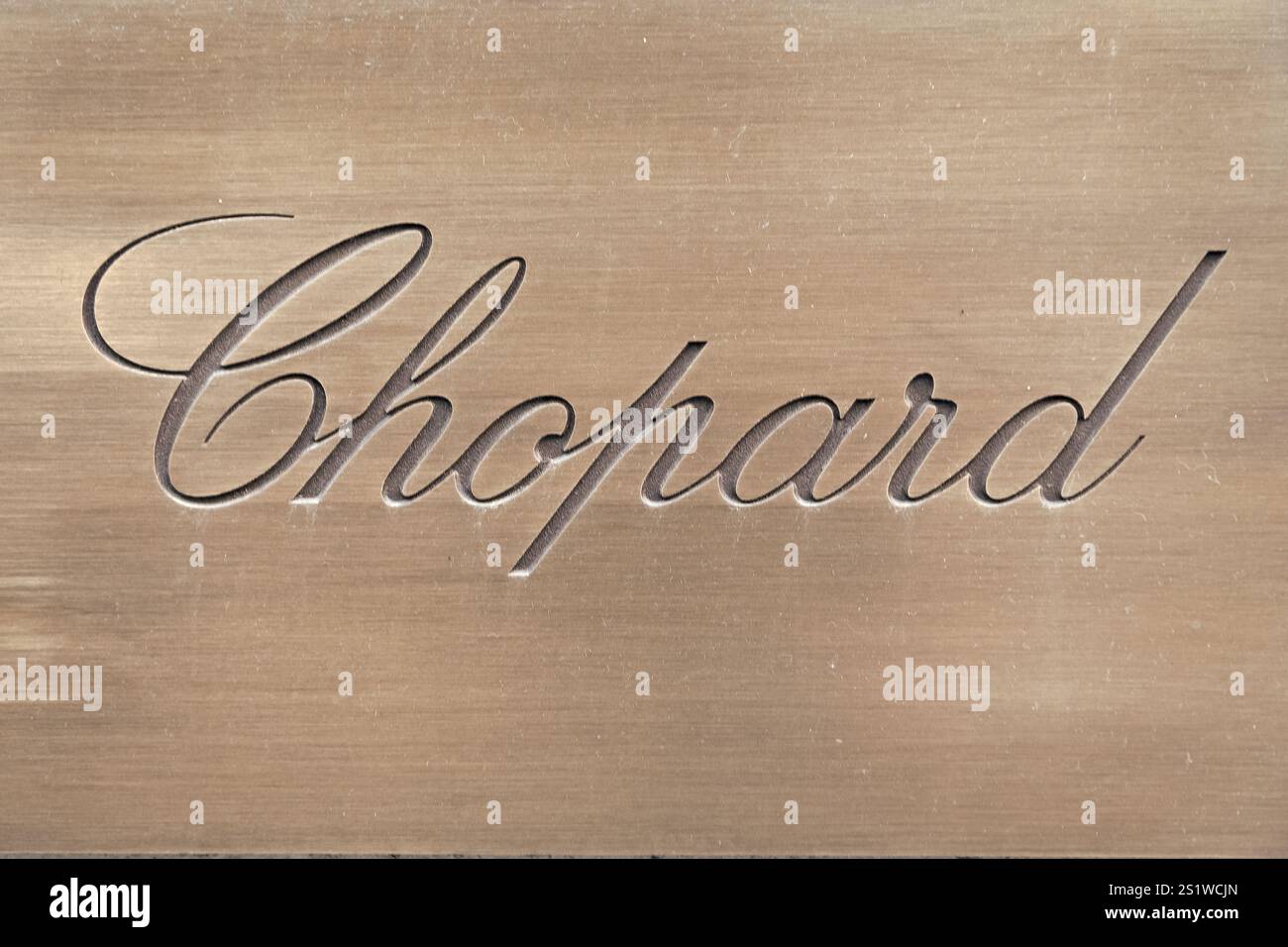 New York City, USA - March 25, 2024: Chopard brand logo of the boutique ...
