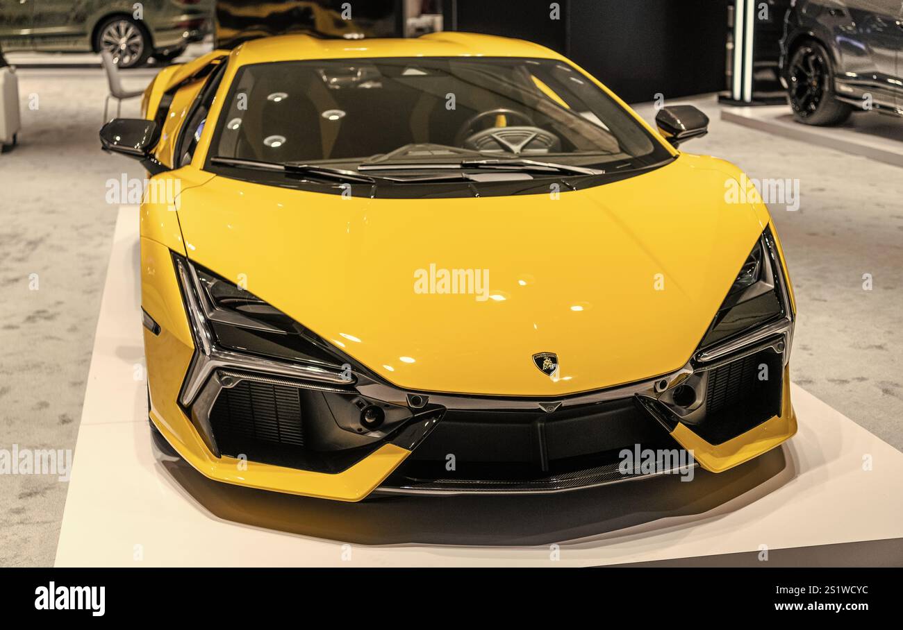 New York City, USA - March 27, 2024: Lamborghini Revuelto hypercar ...