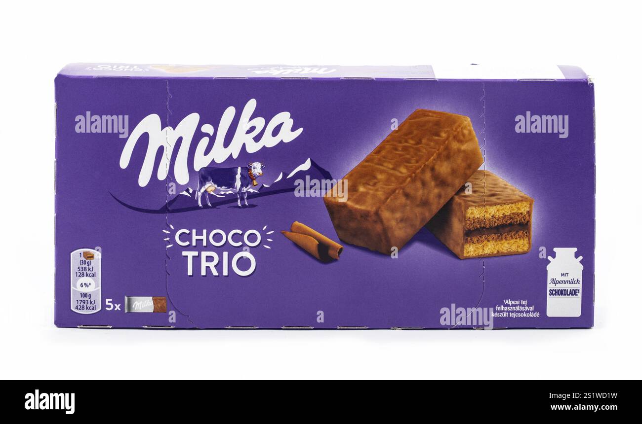 WETZLAR, Germany - 2022-07-14: MILKA CHOCO TRIO. Milka sweets cookies ...