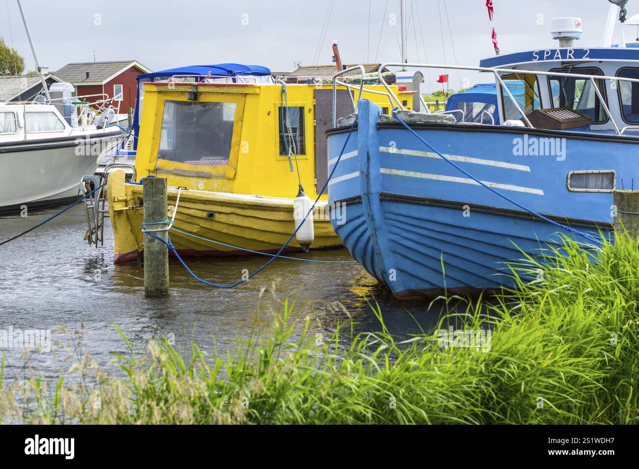 Impression with ship and boat in Denmark in summertime Stock Photo - Alamy