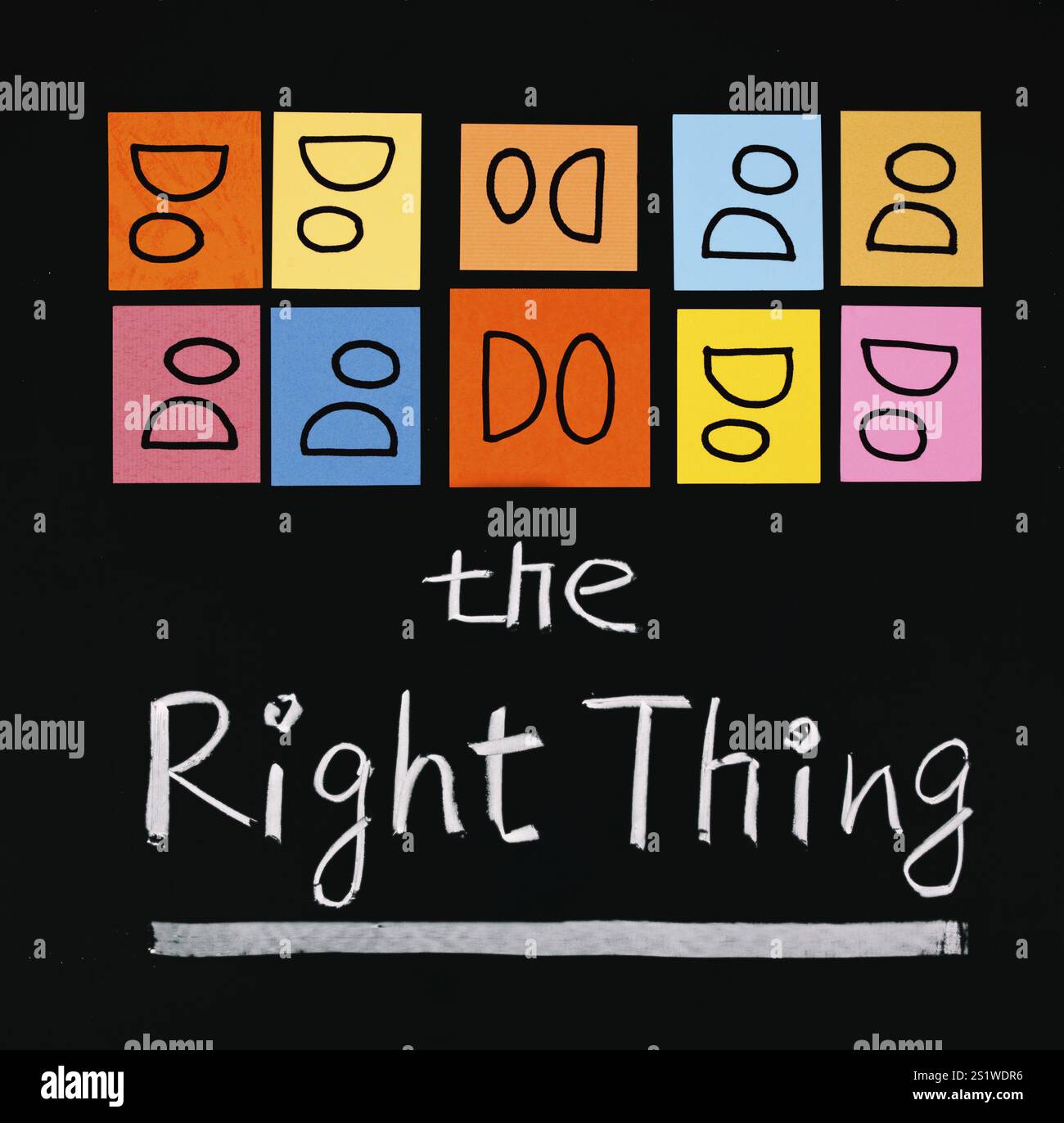 Motivational phrase 'the Right Thing' with colorful abstract designs on ...
