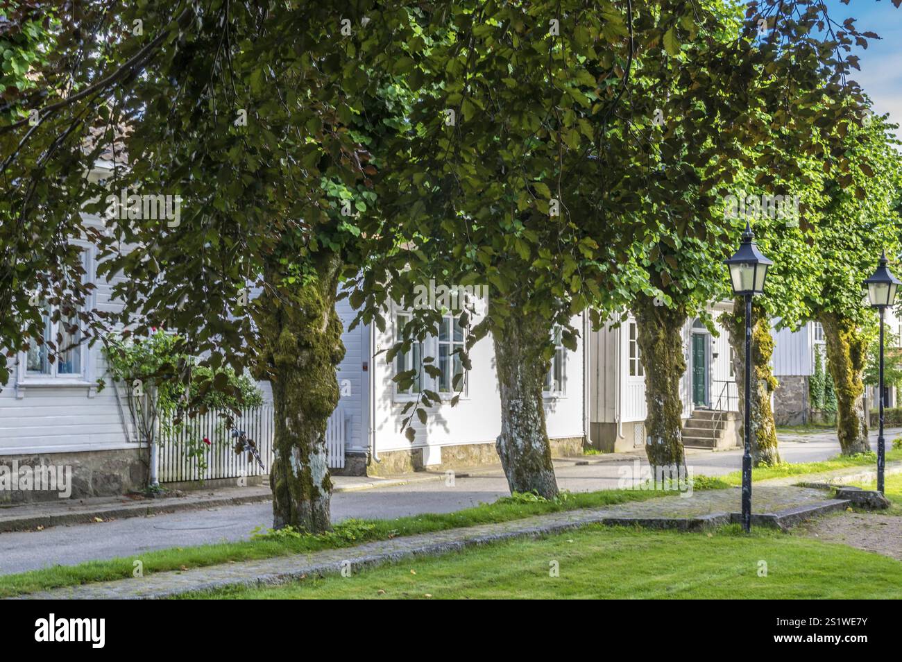 The beautiful Little Town Mandal at the south coast of Norway with ...